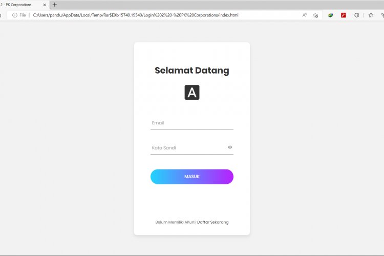 Source Code Form Login 2 - Blog Pemuda Kreatif Corp